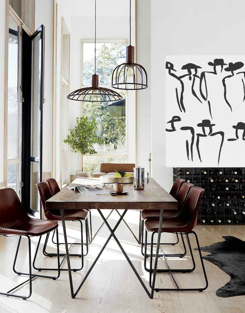 New Black & White Hatted Men Painting Large 24x36 36x48 - Etsy