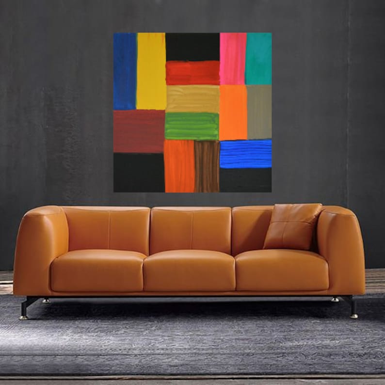 Color Blocks #two -- Prints & Canvas Painting Large 36"x36" Abstract ...