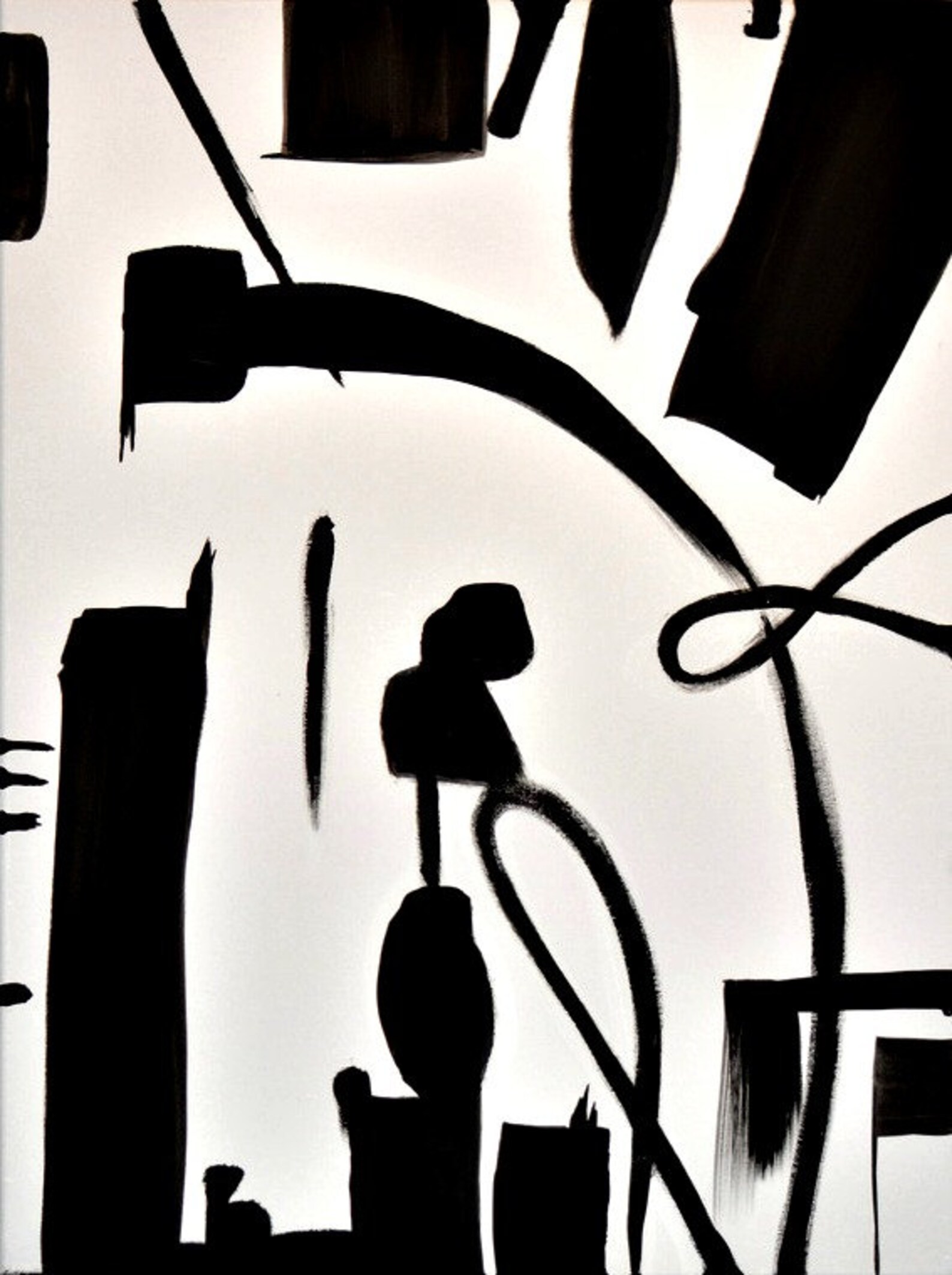 B&W Canvas Painting 36 X 48 Abstract Minimalist Modern Artwork - Etsy