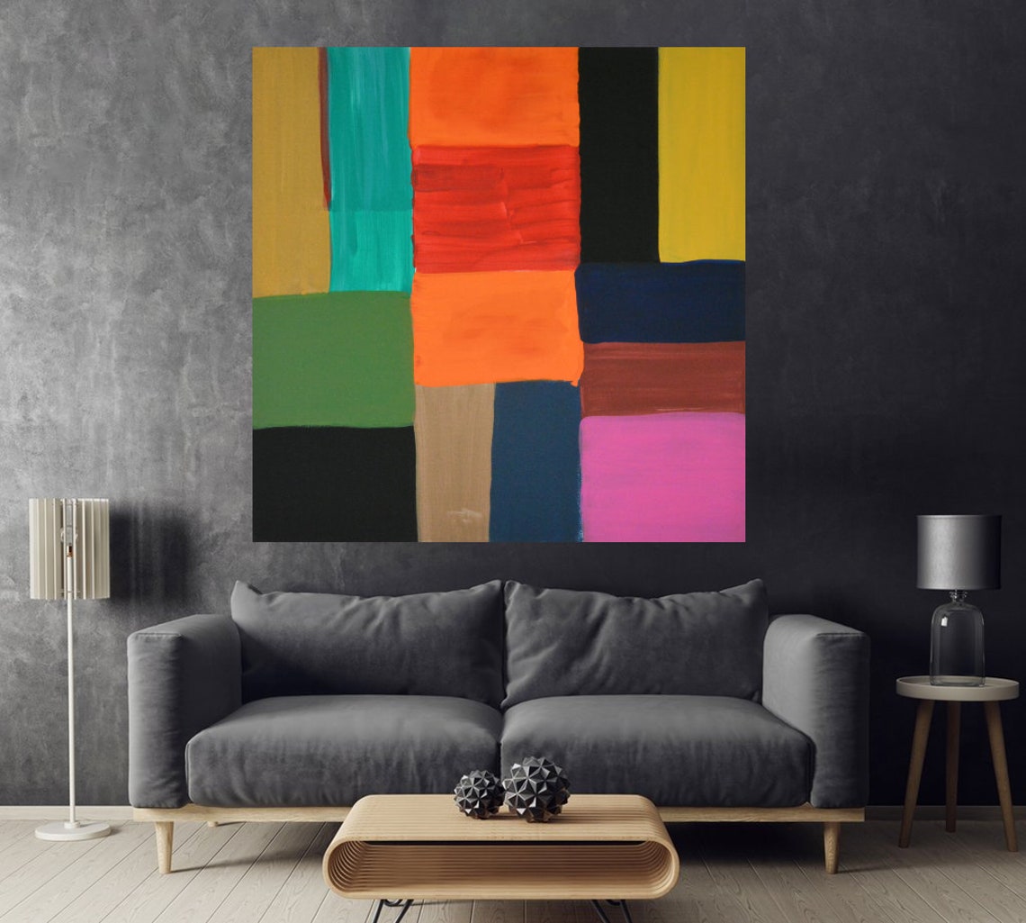 Color Blocks I Small Prints & Large Canvas Painting | Etsy