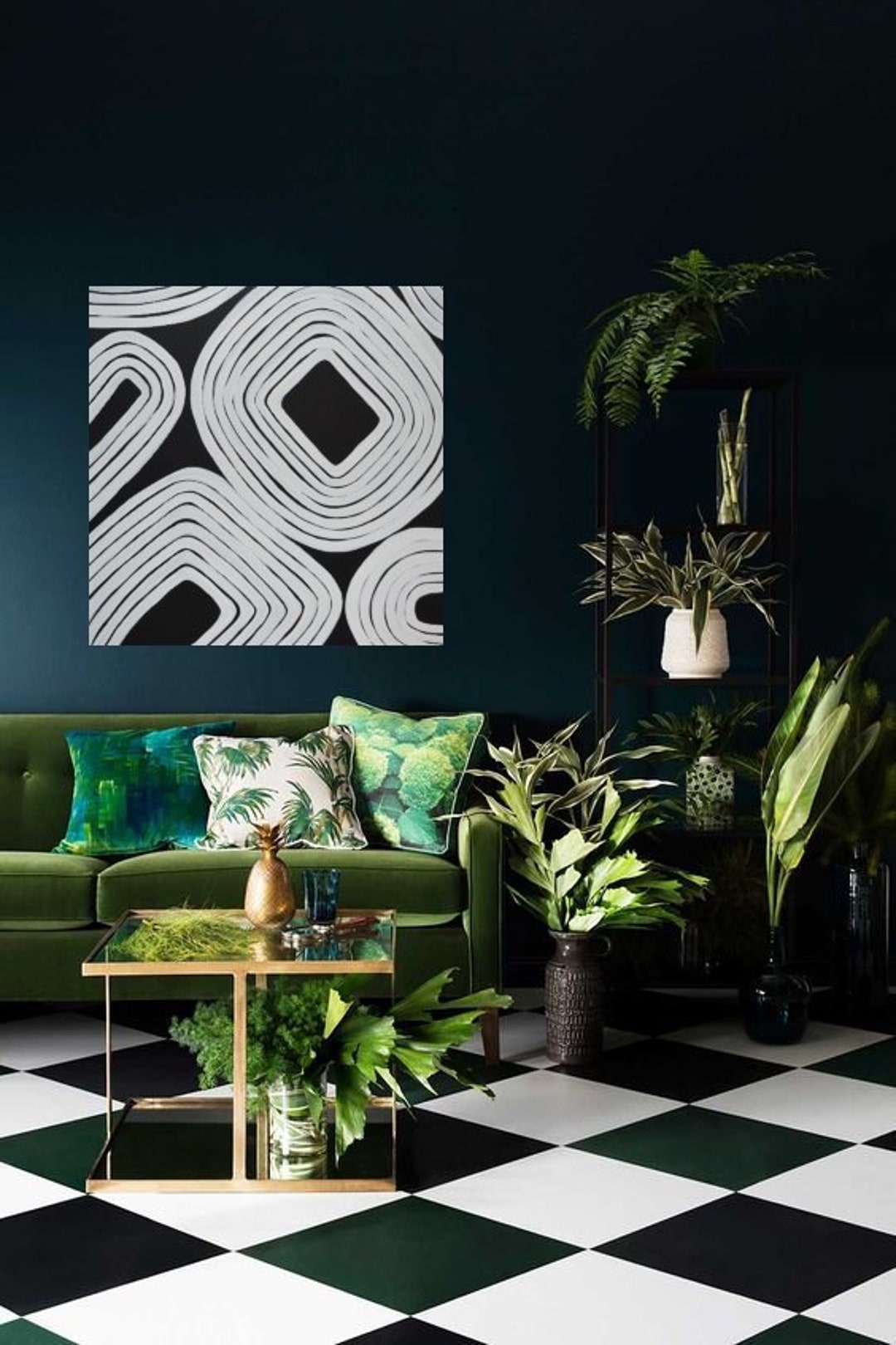 Painting 30x30 Square Gallery Block Style Canvas Painting Abstract ...