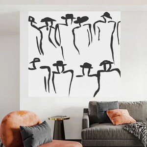New Black & White Hatted Men Painting Large 24x36, 36x48 Original ...