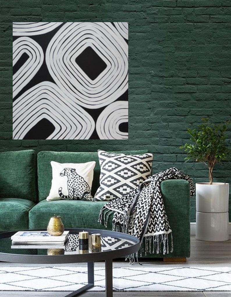 Painting 30x30 Square Gallery Block Style Canvas Painting Abstract ...