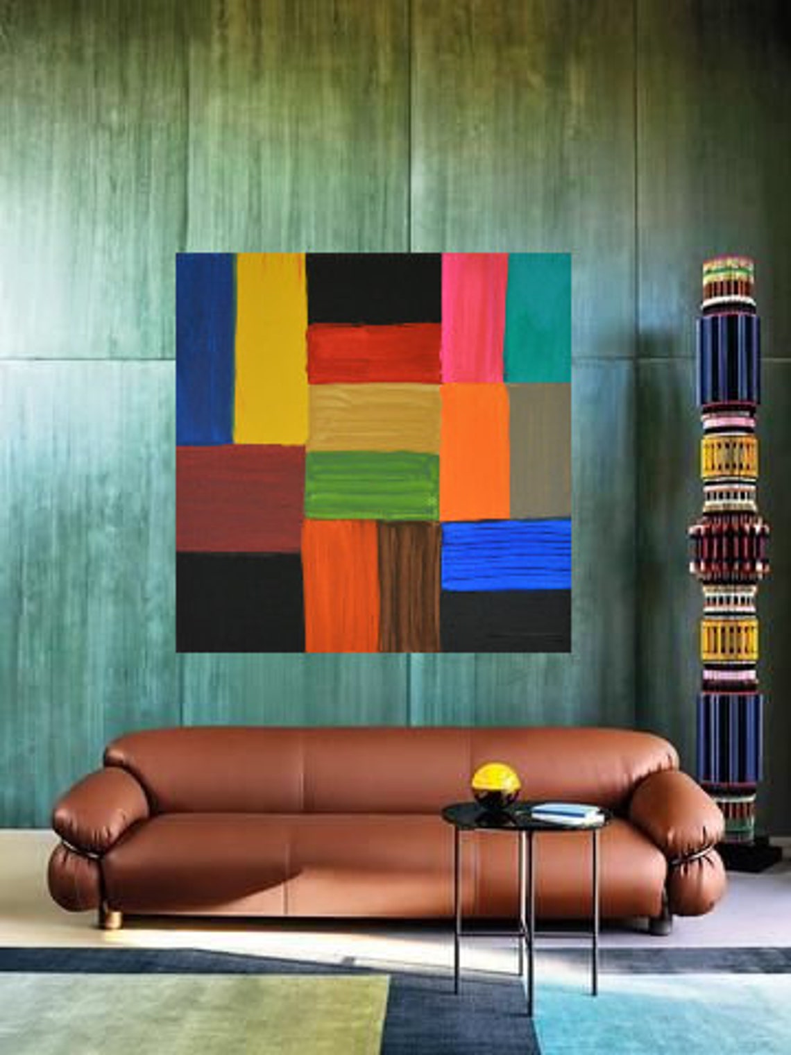 Color Blocks two Prints & Canvas Painting Large | Etsy