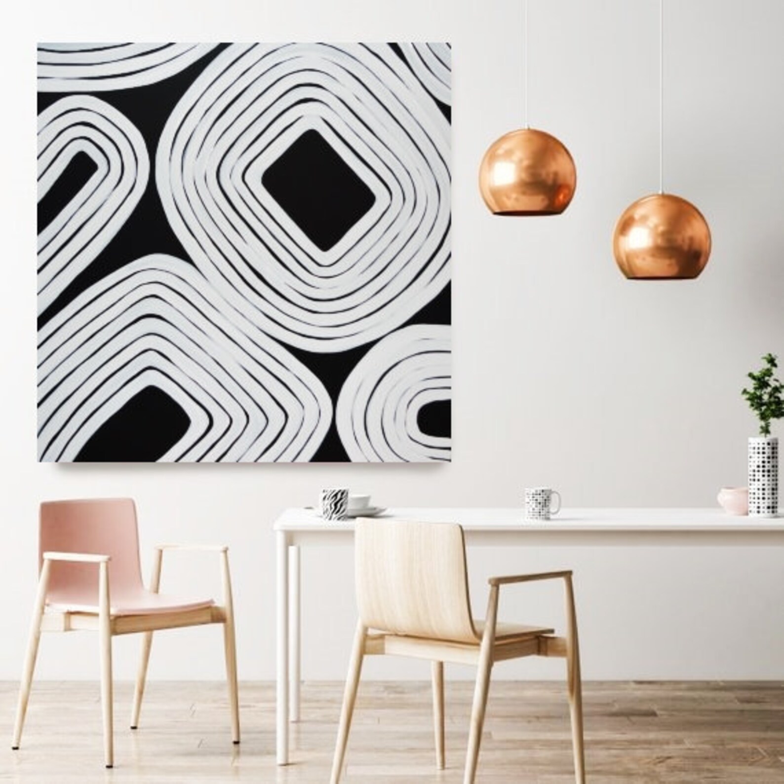 Painting 30x30 Square Gallery Block Style Canvas Painting Abstract ...