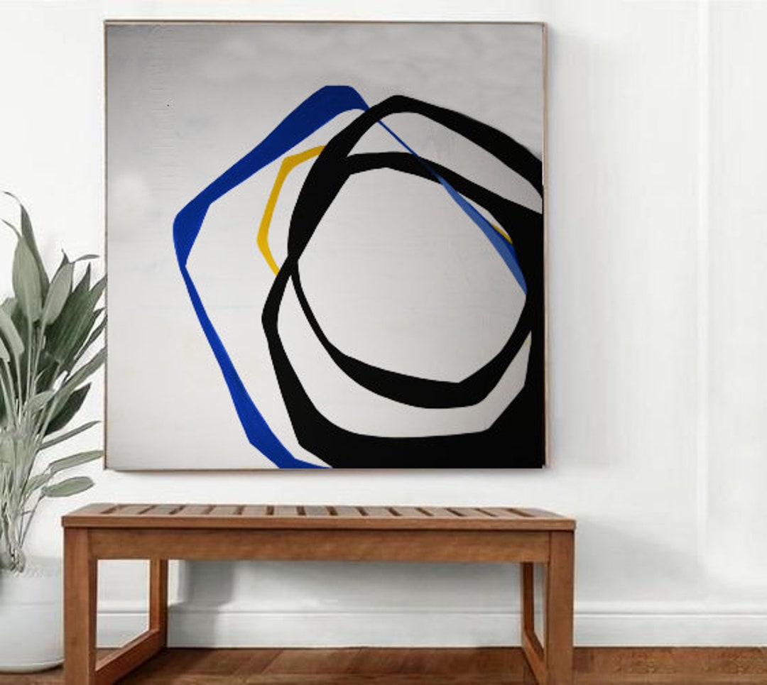 Custom Marta Blue/yellow/black/white Handpainted CANVAS - Etsy
