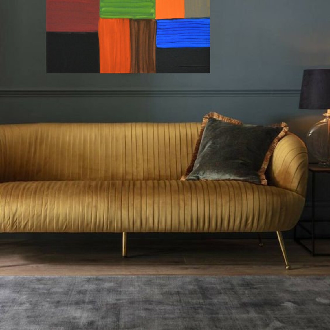 Color Blocks two Prints & Canvas Painting Large | Etsy