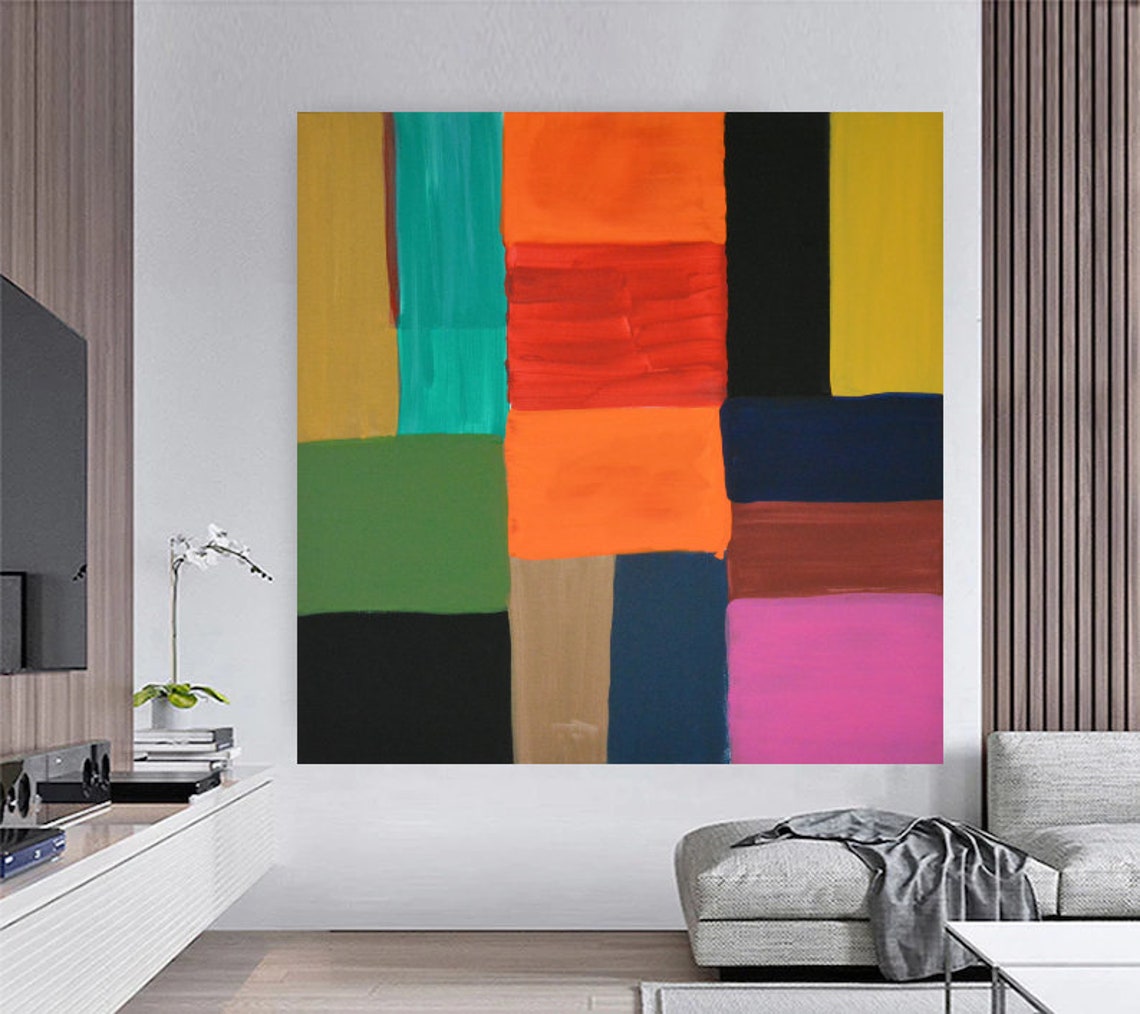 Color Blocks I Small Prints & Large Canvas Painting | Etsy