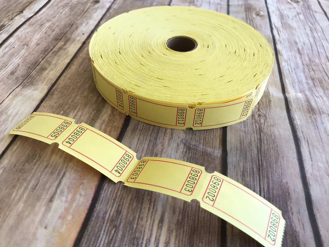 100 Blank Tickets Blank Yellow Raffle Tickets Blank Carnival Tickets ...
