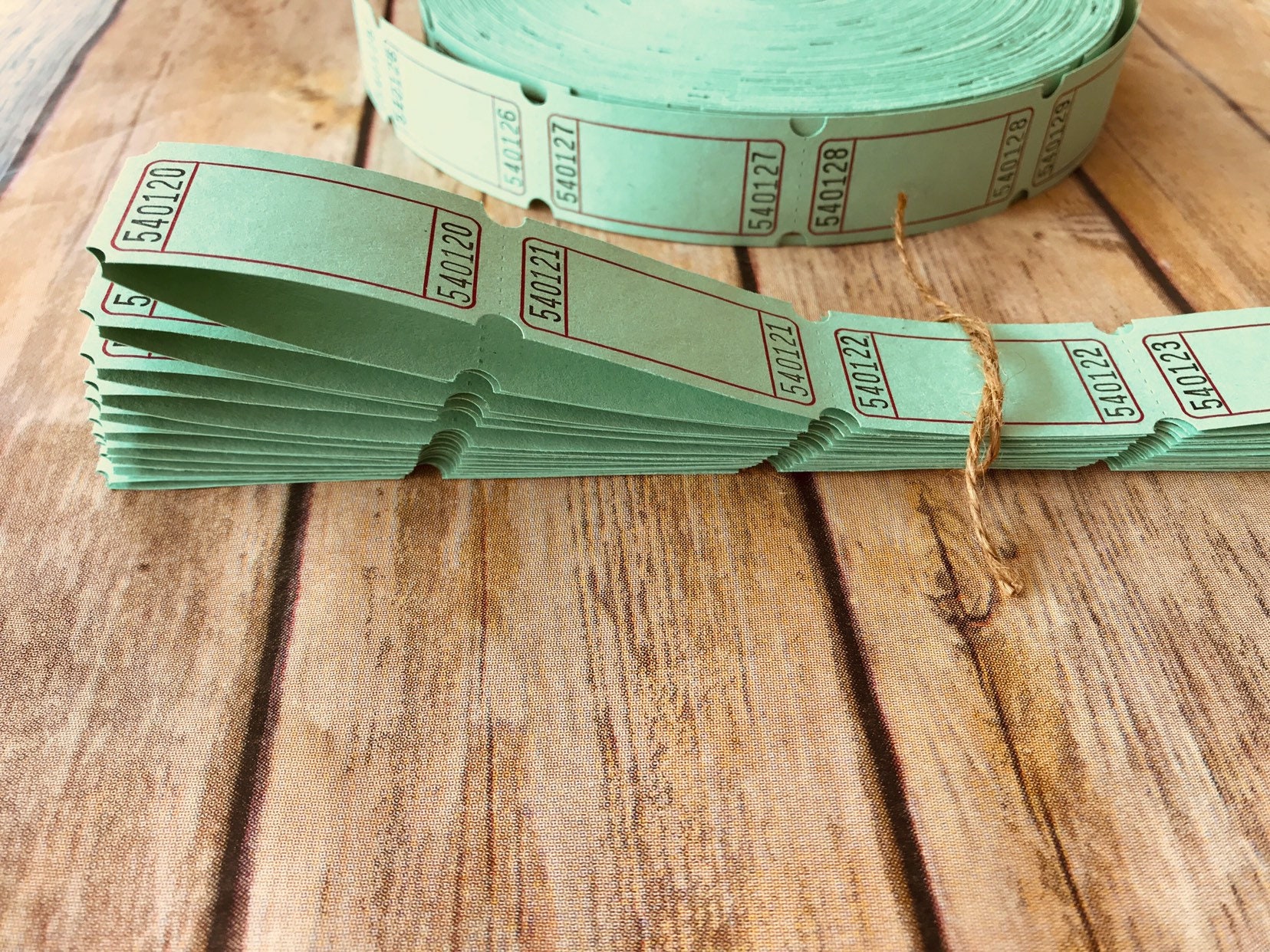 100 Blank Tickets Blank Green Raffle Tickets Blank | Etsy