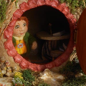 Hobbit Hole Diorama Bilbo Baggins, Felted Doll, Rankin/bass 1977 OOAK ...