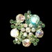 Juliana Emerald Green & AB Rhinestones Brooch, Gold Plated - Etsy