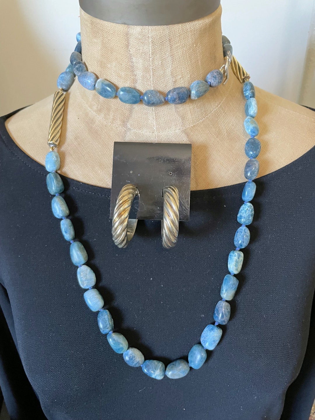 925 Sterling Silver Simon Sebbag SSD Jewelry Set, Sodalite Denim Lapis ...