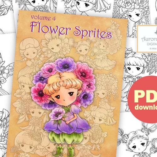 PDF Flower Sprites Coloring Book Volume 4 12 Whimsical - Etsy