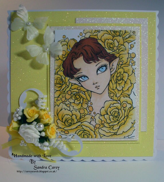 Digital Stamp Rose Fairy Instant Download Big Eye Elf | Etsy