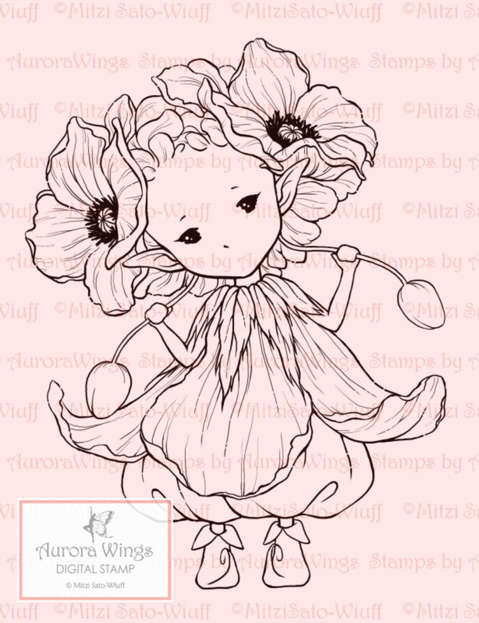 Digital Stamp PNG JPG Poppy Sprite Remembrance Day - Etsy