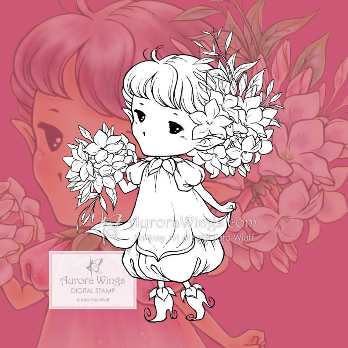 Digital Stamp PNG and JPG Jasmine Sprite Instant Download - Etsy