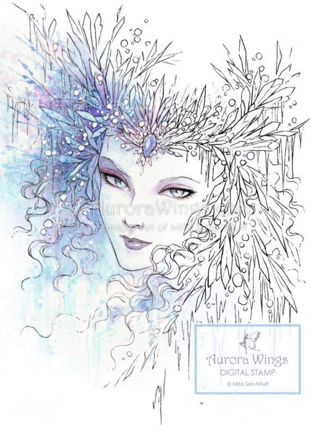 Digital Stamp Icy Snow Queen Digistamp Instant Download - Etsy