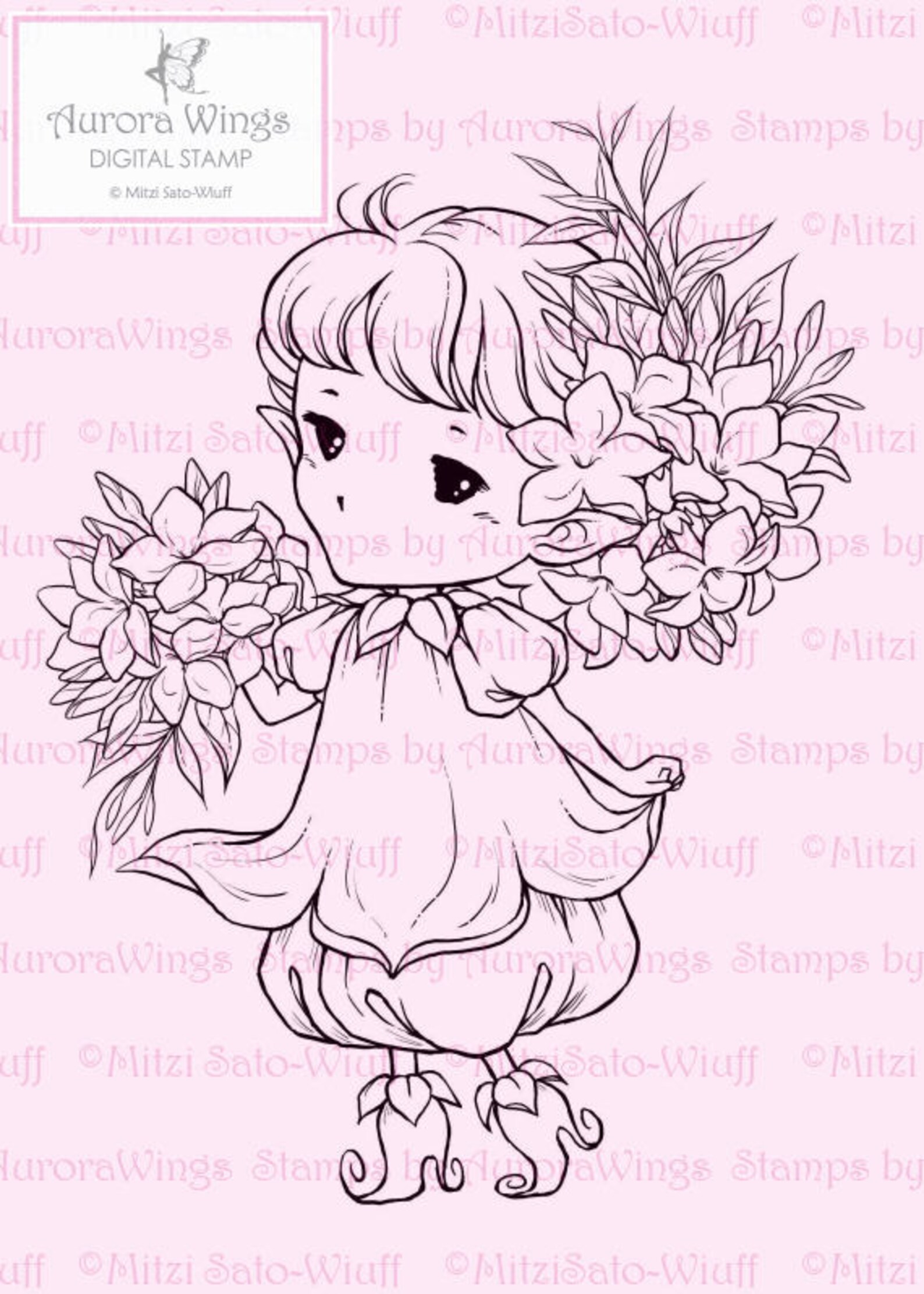 Digital Stamp PNG and JPG Jasmine Sprite Instant Download - Etsy