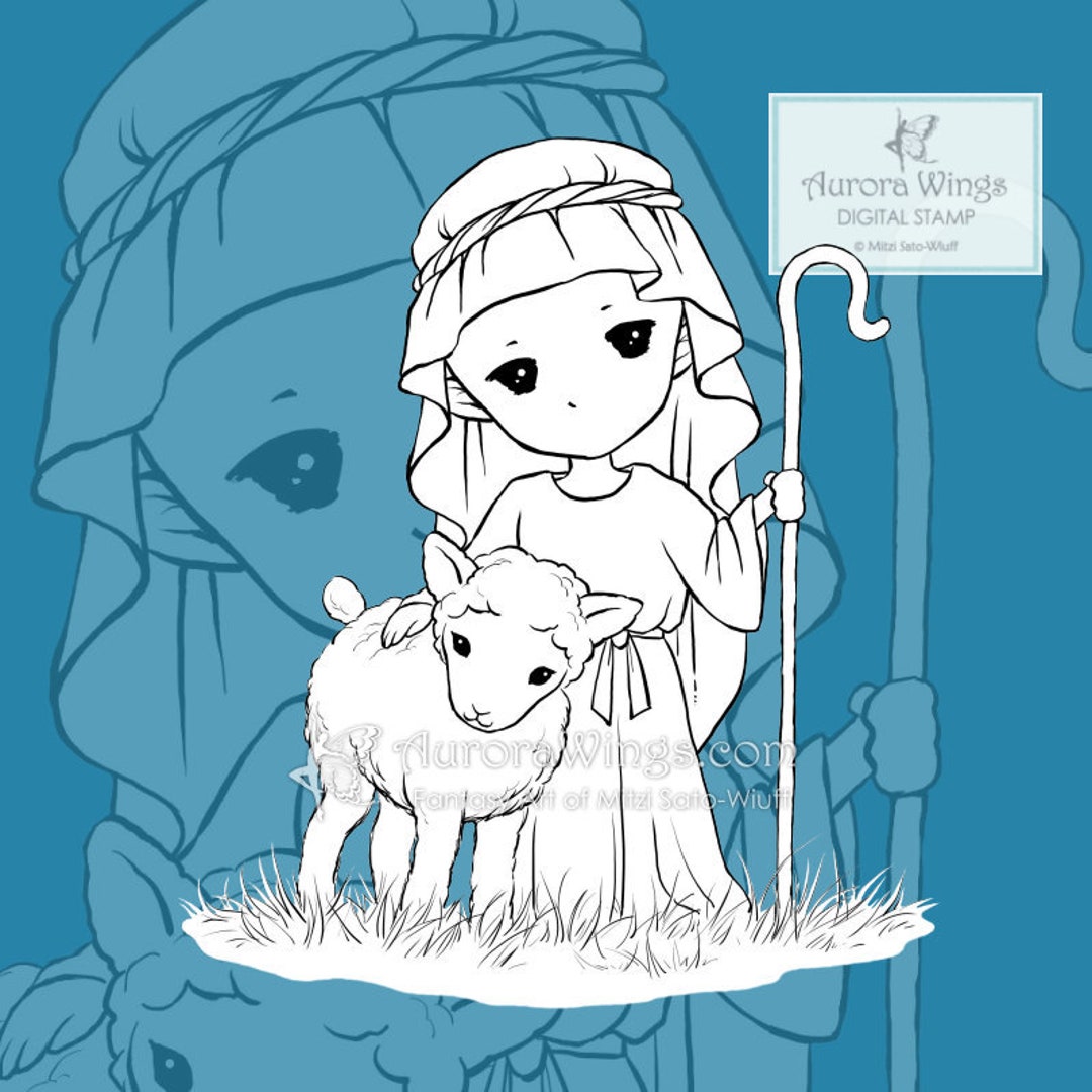 Digital Stamp JPG and PNG - Little Shepherd - Adorable Christmas Digi ...