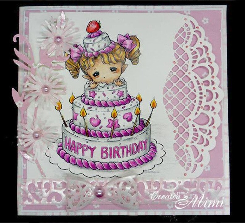 Birthday Cake Sprite PNG JPG Digital Stamp Coloring Page - Etsy
