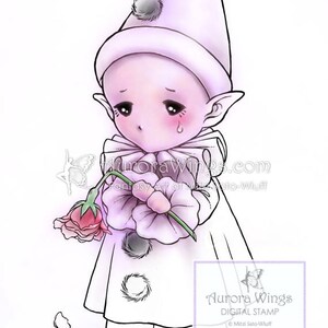 PNG and JPG Digital Stamp Pierrot Sprite Little French Pantomime ...