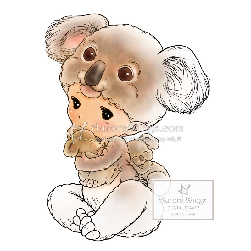 Koala Sprite Adorable Animal Elf With Two Baby Koalas - Etsy
