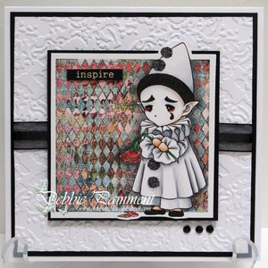 PNG and JPG Digital Stamp Pierrot Sprite Little French Pantomime ...