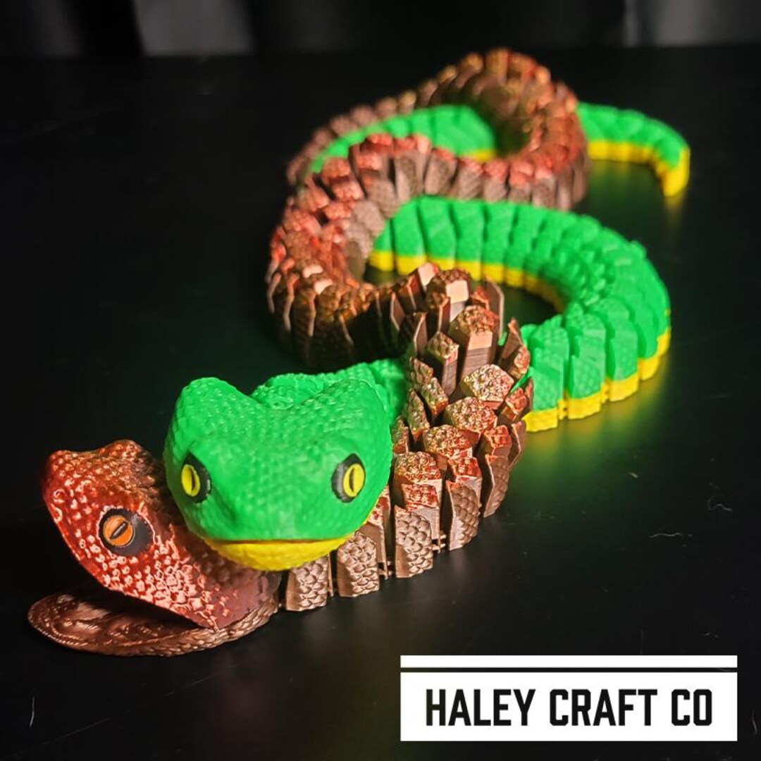 Articulated Bush Viper Snake: 3D Printed Flexi Fidget Toy (22 Inch) - Etsy
