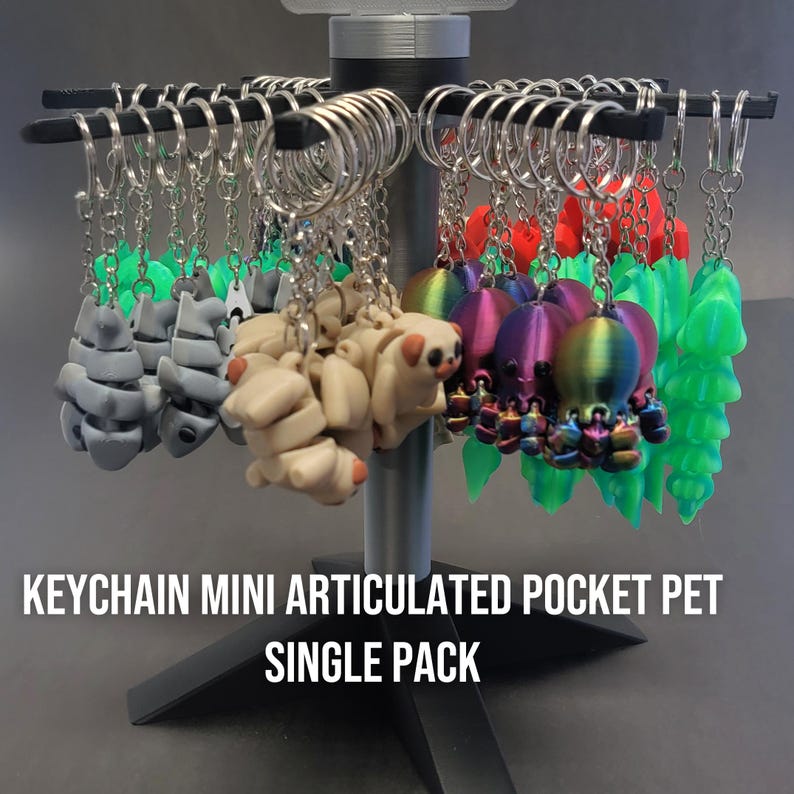 3D Printed Articulated Animal Keychain: Pocket Pet Fidget Toy - Etsy
