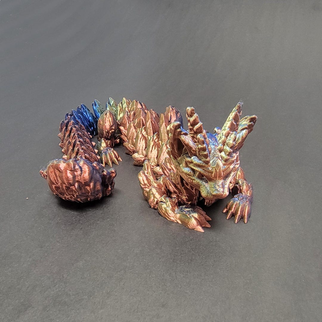 Articulated Cat Dragon: 3D Printed Flexi Fidget Toy by Cinderwing3d - Etsy