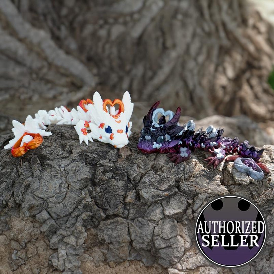 Cinderwing 3D Printed Baby Heart Dragon: 10in Articulating Fidget Toy ...