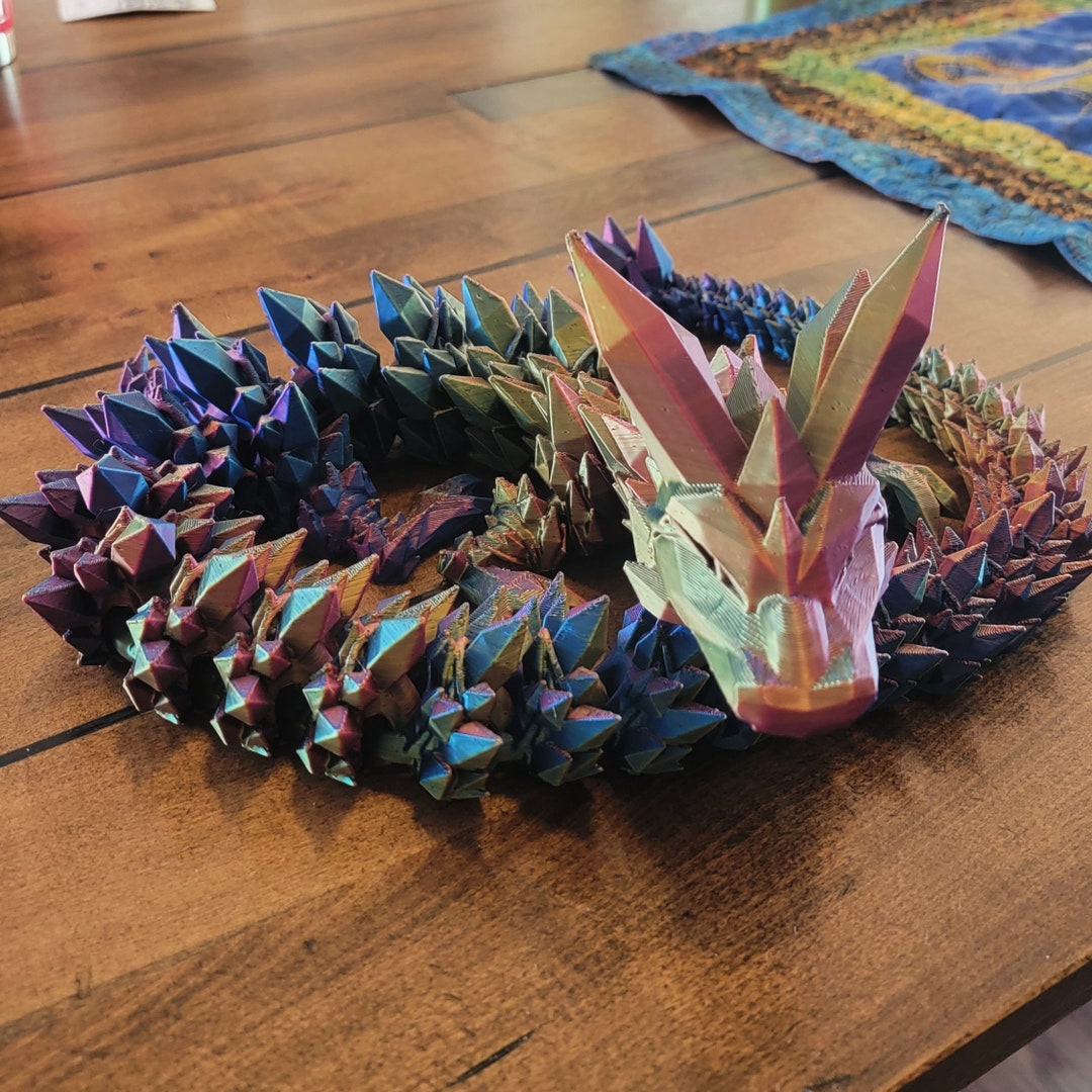 JUMBO Flexi Crystal Dragon 36in Long Dragon Fidget Toy Gift for Kids ...