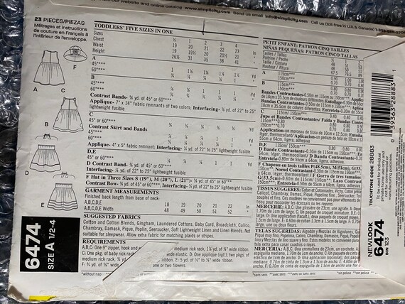 Craft Supplies & Tools Size A 1/2-4 Uncut New Look Sewing Pattern 6474 ...