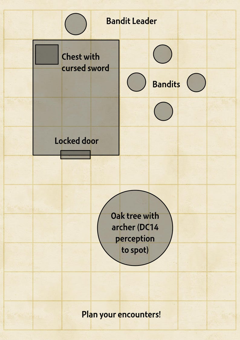 TTRPG 1-inch Battle Map: Printable Grid Paper Set (44 Files, PDF & SVG ...