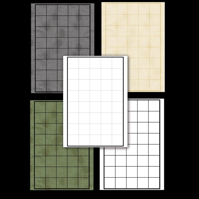 TTRPG 1-inch Battle Map: Printable Grid Paper Set (44 Files, PDF & SVG ...