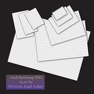TTRPG Printable Grid Paper Set – 1 Inch Battle Map Pdfs (A5 to A0, US ...