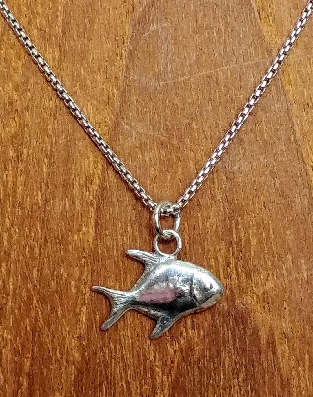Sterling Silver Permit Fish Pendant, Sterling Fish Necklace, Fish ...