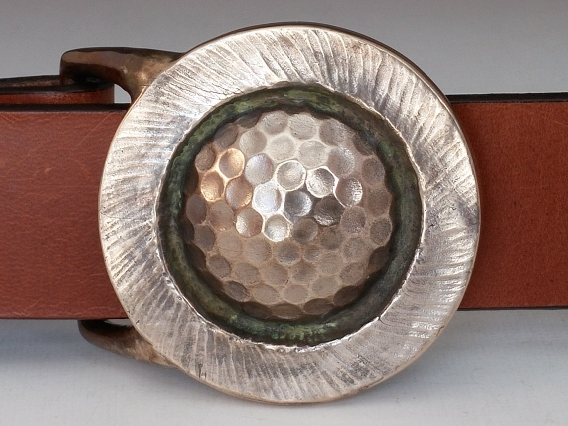 Handmade Bronze Men's Golf Buckle With Chestnut, English Bridle Leather ...