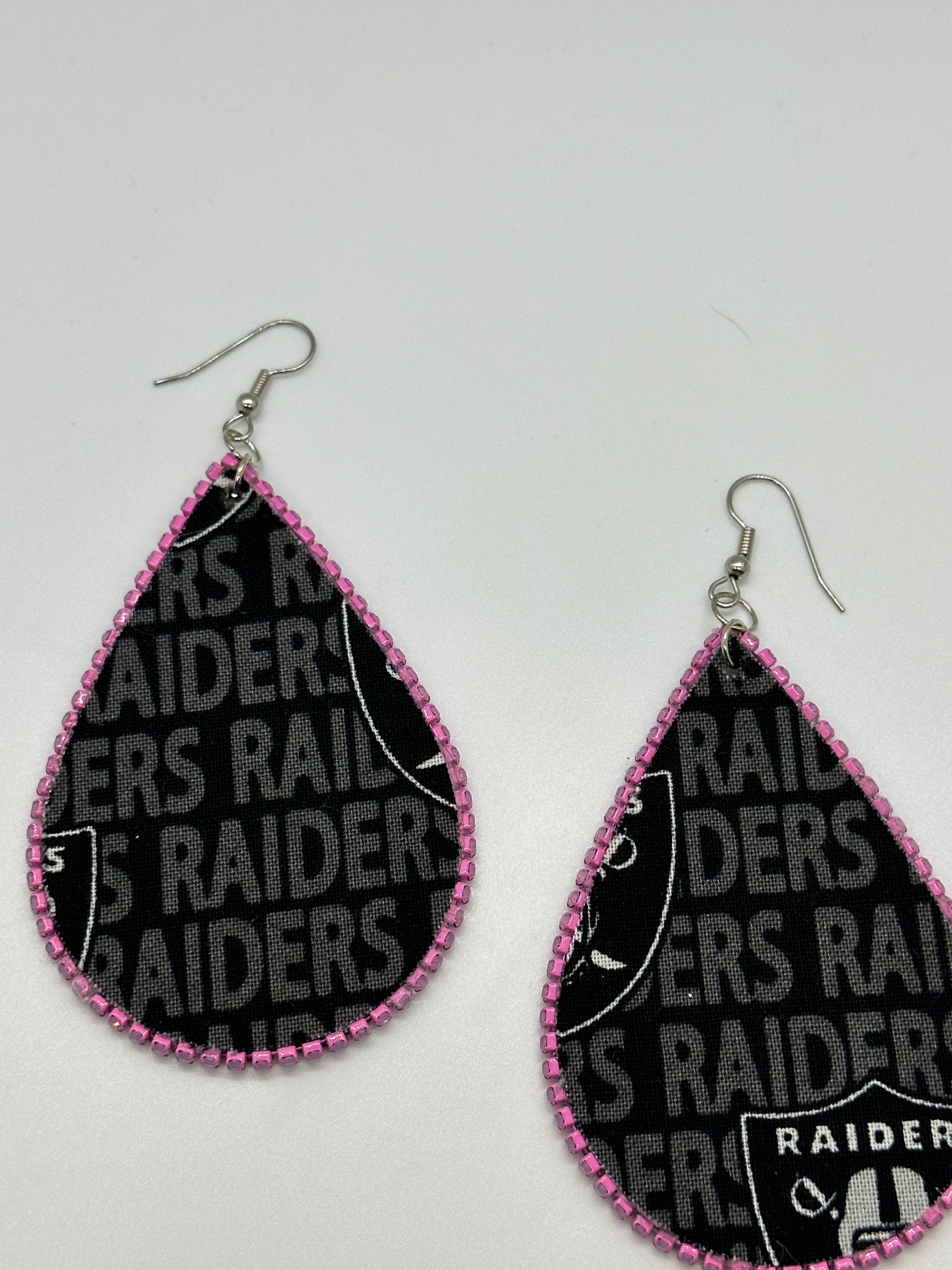 Teardrop Team Sports Earrings With Diamond Trim. Fabric Print Dallas ...