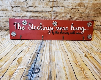 Stocking Hanger Christmas Stocking Sign Wood Stocking - Etsy
