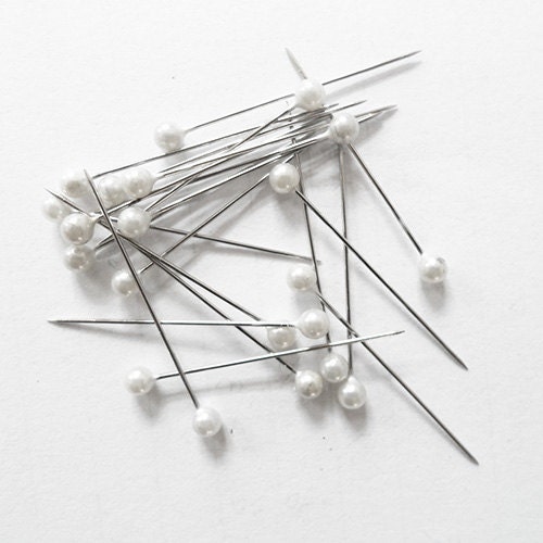 Lapel Attachment Option. PEARL HEAD STICK Pin. Two Inch Tie Fly Florist ...