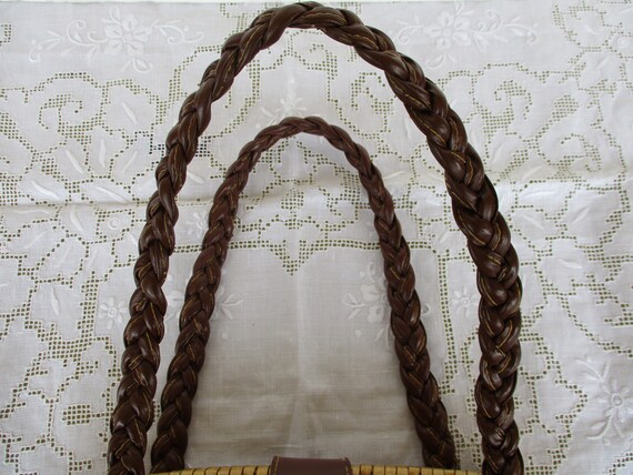 Straw Purse With Braided Handles - Gem