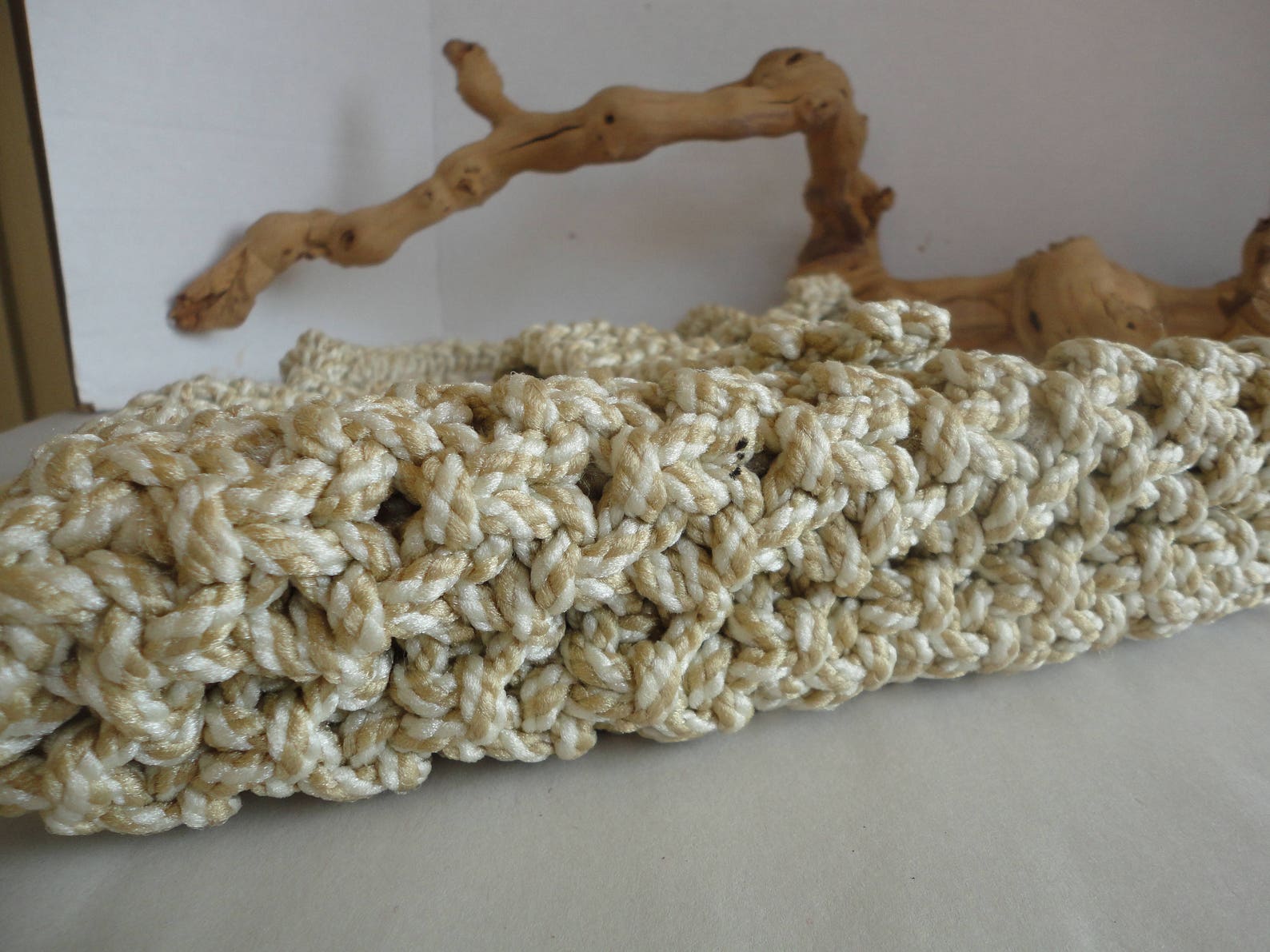 Beige & White Macrame Purse - Etsy