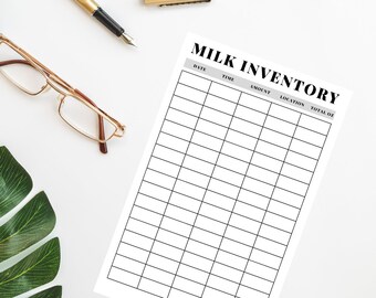 Breast Milk Freezer Log - Etsy
