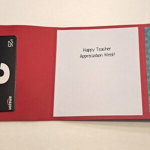 Teacher Thank You, Teacher Appreciation Gift Card Holder, Teacher Gift ...