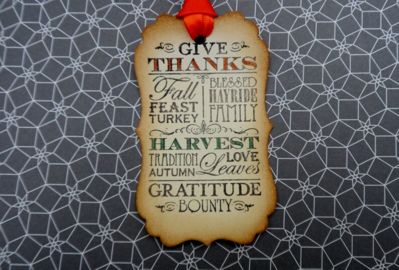 Thanksgiving Tags, Give Thanks, Gratitude Tags, Gift Tags, Favor Tags ...