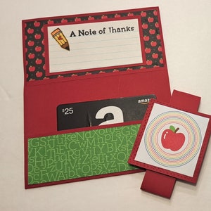 Teacher Thank You, Teacher Appreciation Gift Card Holder, Teacher Gift ...