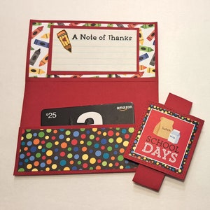 Teacher Thank You, Teacher Appreciation Gift Card Holder, Teacher Gift ...