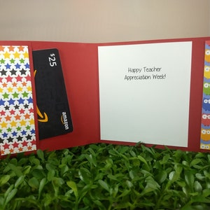 Teacher Thank You, Teacher Appreciation Gift Card Holder, Teacher Gift ...
